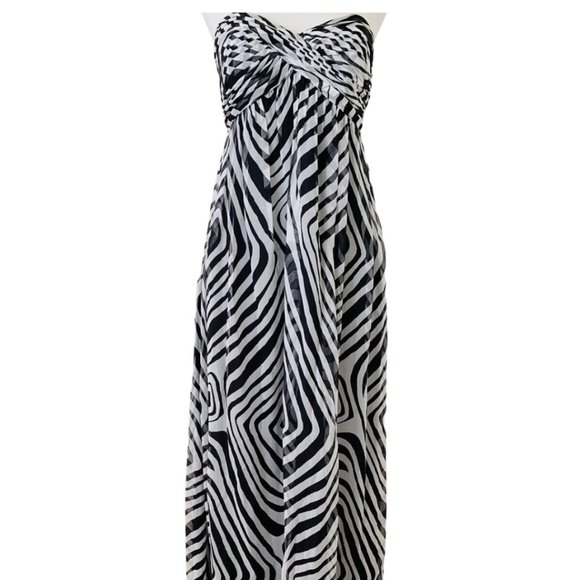 White House Black Market | Dresses | White House Black Market Silk Maxi Geo Stripe Pattern ...